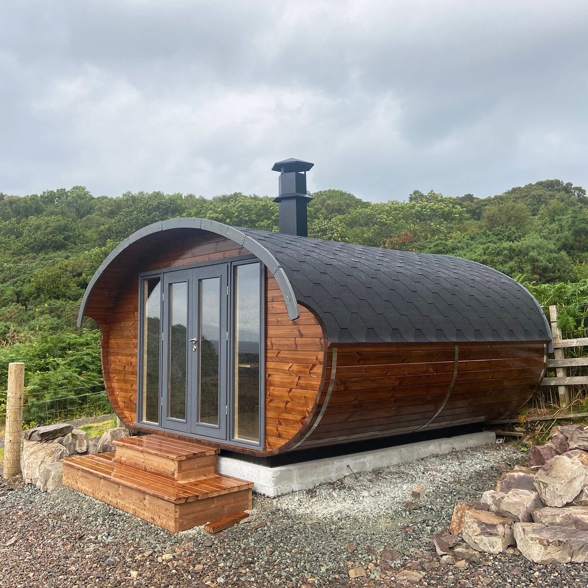KeiCo Hobbit Grill-House | Outdoor Grill Cabin | Thermo-Pine | 4m × 4m ...